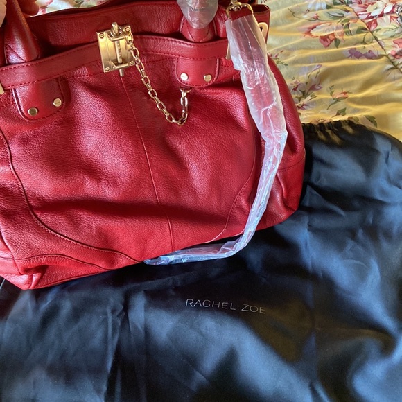 Rachel Zoe | Bags | Nwt Rachel Zoe Red Leather Brushed Gold Accent ...
